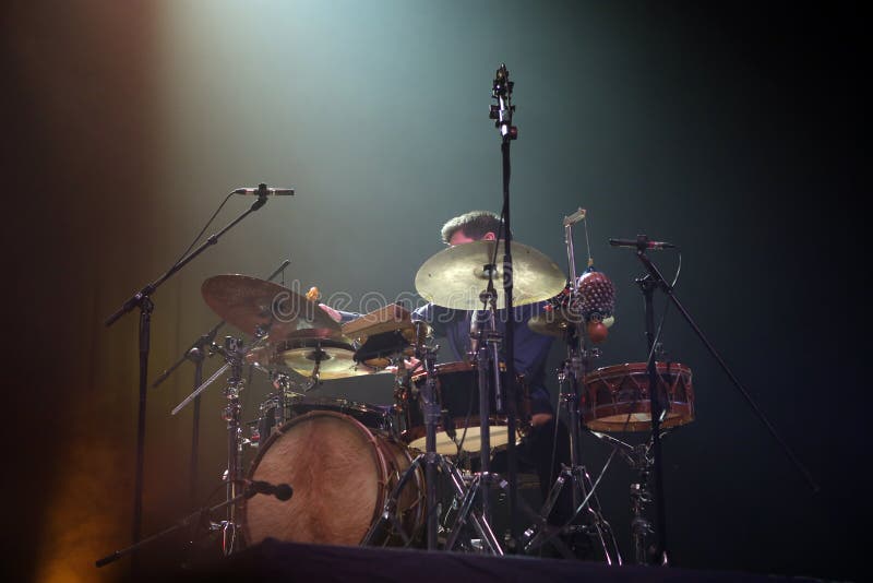 Drummer in concert editorial image. Image of concert - 48400300