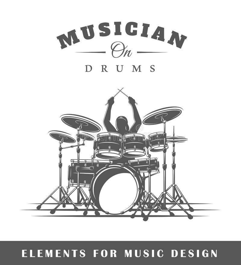 Drummer plays the drums stock vector. Illustration of musician - 86690467