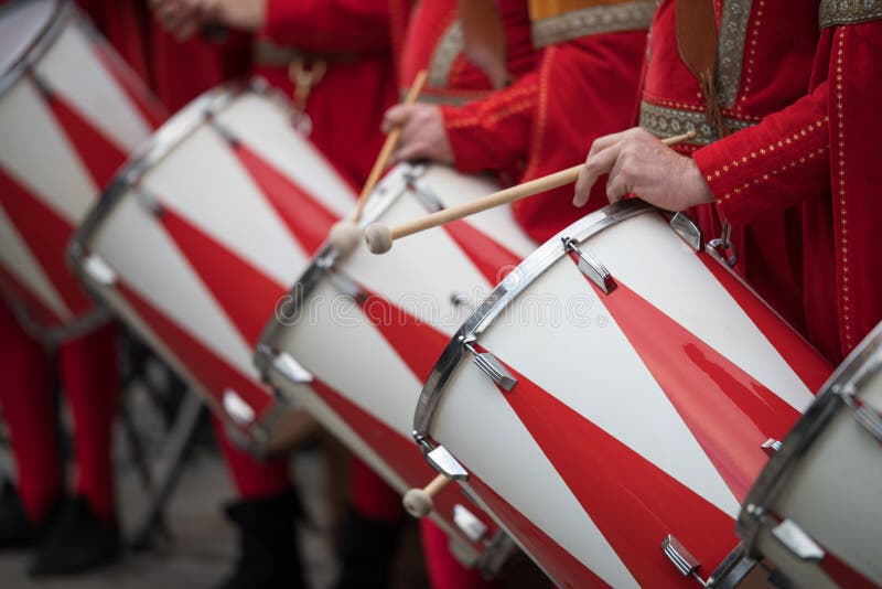 Drummers in Medieval Parade Stock Photo - Image of artist, close: 87682368