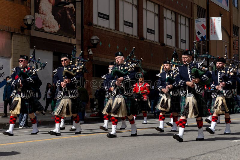 Drummers and Pipers Take Part in a St Patrick S Day Parade Editorial ...