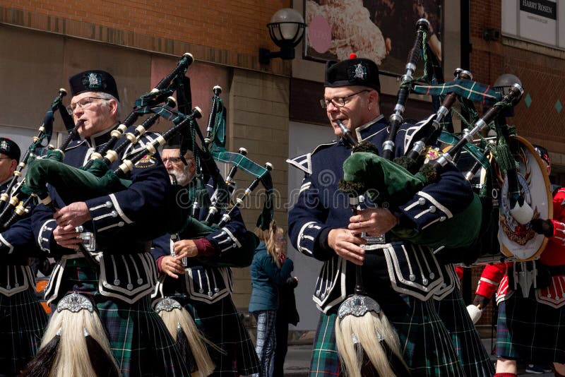Drummers and Pipers Take Part in a St Patrick S Day Parade Editorial ...