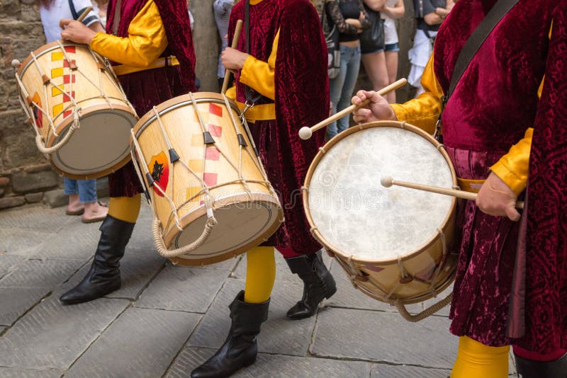 Drums Played in Parade, Tuscany, Italy Stock Photo - Image of ...