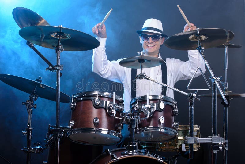 Drums player stock image. Image of musician, light, beat - 44745533