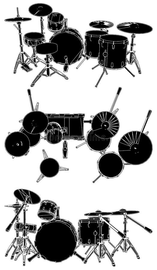 Drums Vector 01 stock vector. Illustration of dark, instrument - 16085232