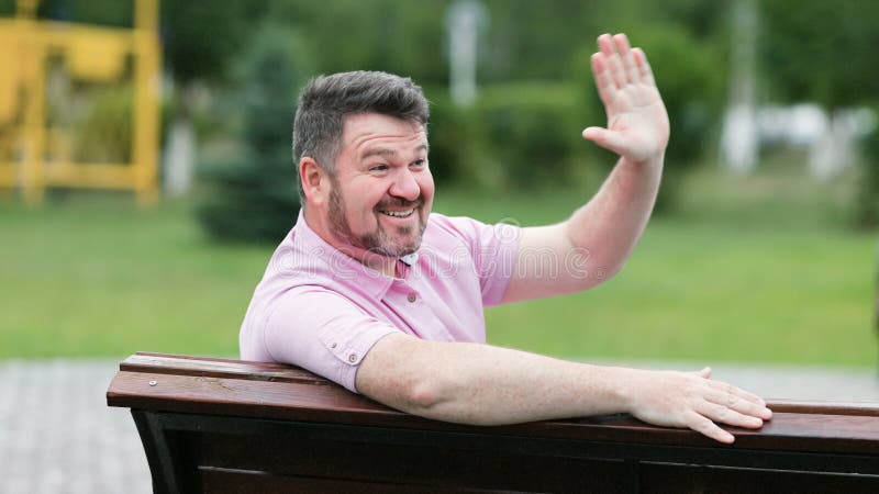 Drunk Adult Man Laughing and Waving Hand Stock Photo - Image of hand ...