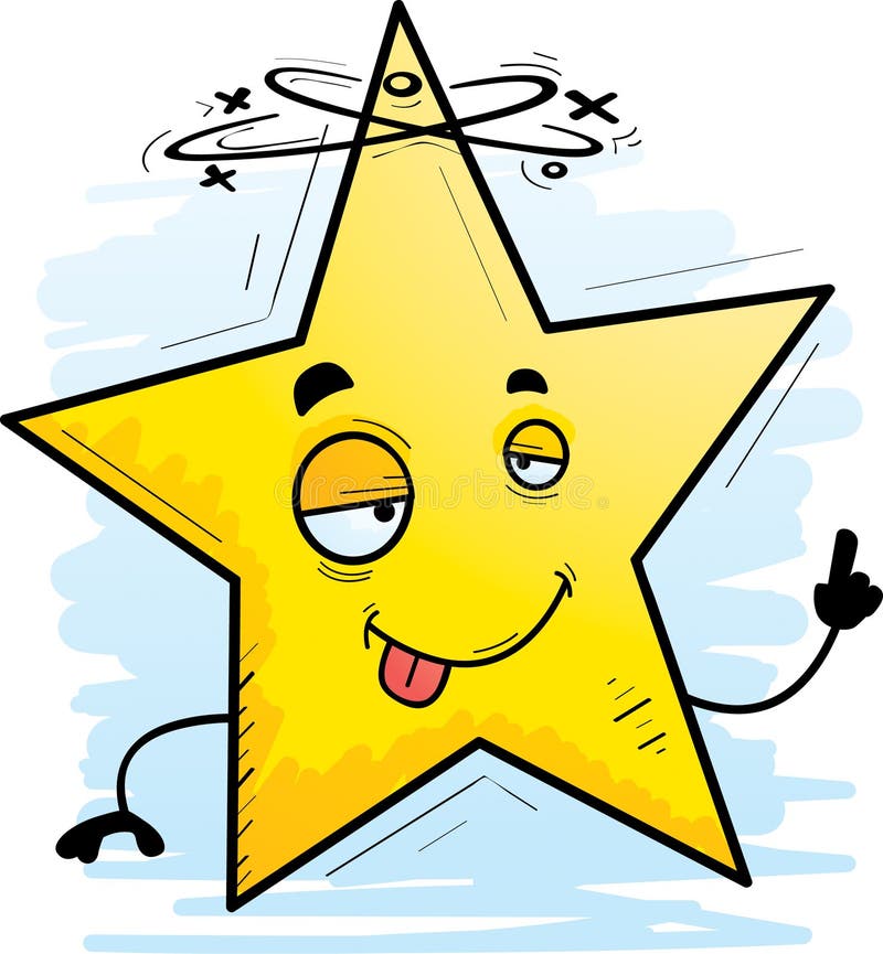Drunk Cartoon Star stock vector. Illustration of clip - 115743644