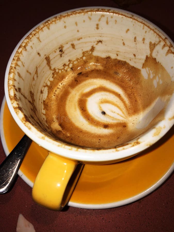 Drunk Coffee Cappuccino at the Bottom of the Mug Stock Image - Image of ...