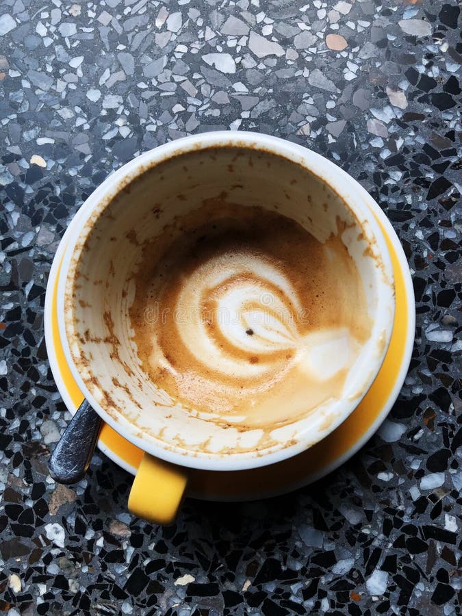 Drunk Coffee Cappuccino at the Bottom of the Mug Stock Photo - Image of ...