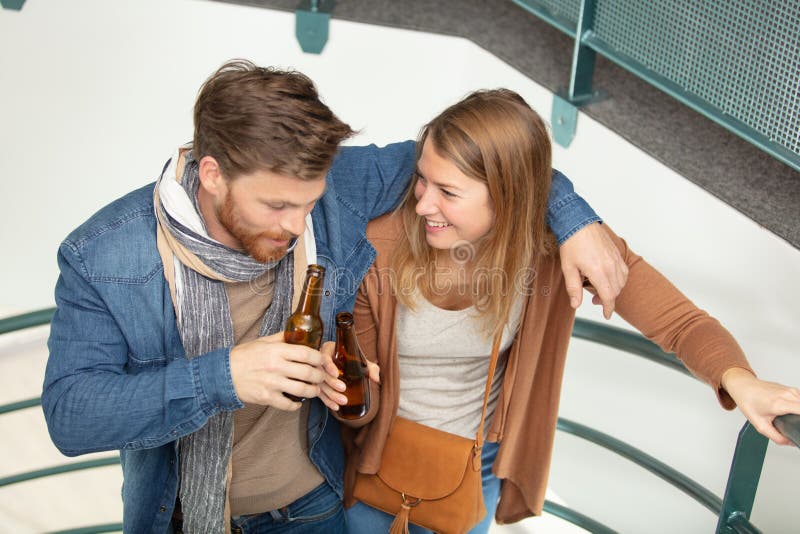Drunk Couple Coming Home after Party Stock Image - Image of fear ...