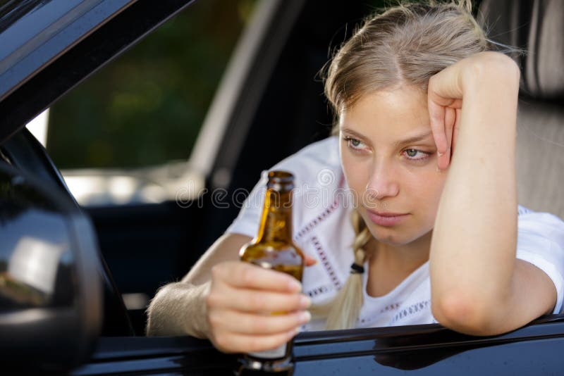 Drunk Dangerous Woman on Road Stock Photo - Image of drive, business ...