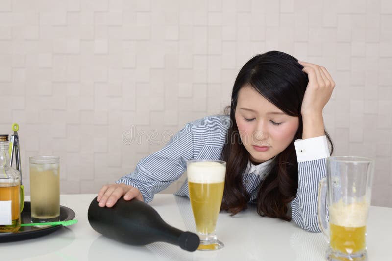 Drunk and Depressed Lonely Woman Stock Photo - Image of beautiful ...