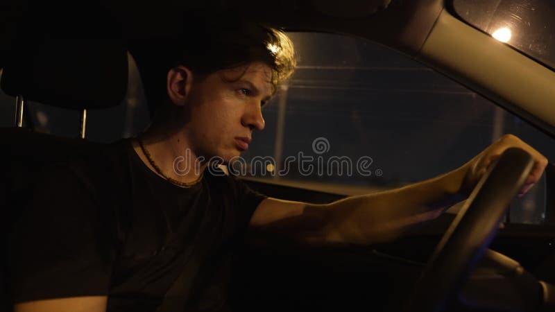 Drunk Driver Drives through the City at Night Stock Video - Video of ...