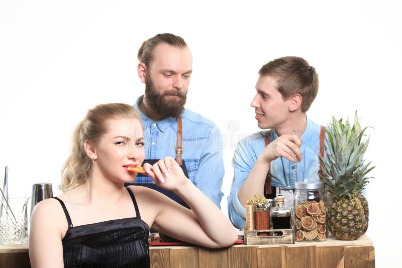 Drunk Girl Clings To Bartenders Stock Photos - Free & Royalty-Free ...