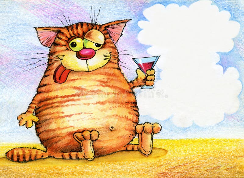 Drunken Rabbit with a Mug of Beer Stock Illustration - Illustration of ...