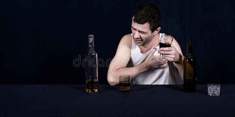 Drunk Lonely Man Drinking Alcohol Stock Image - Image of alcoholic ...