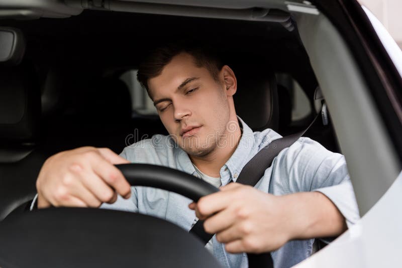 Drunk Man Fall Asleep while Driving Stock Photo - Image of vehicle ...