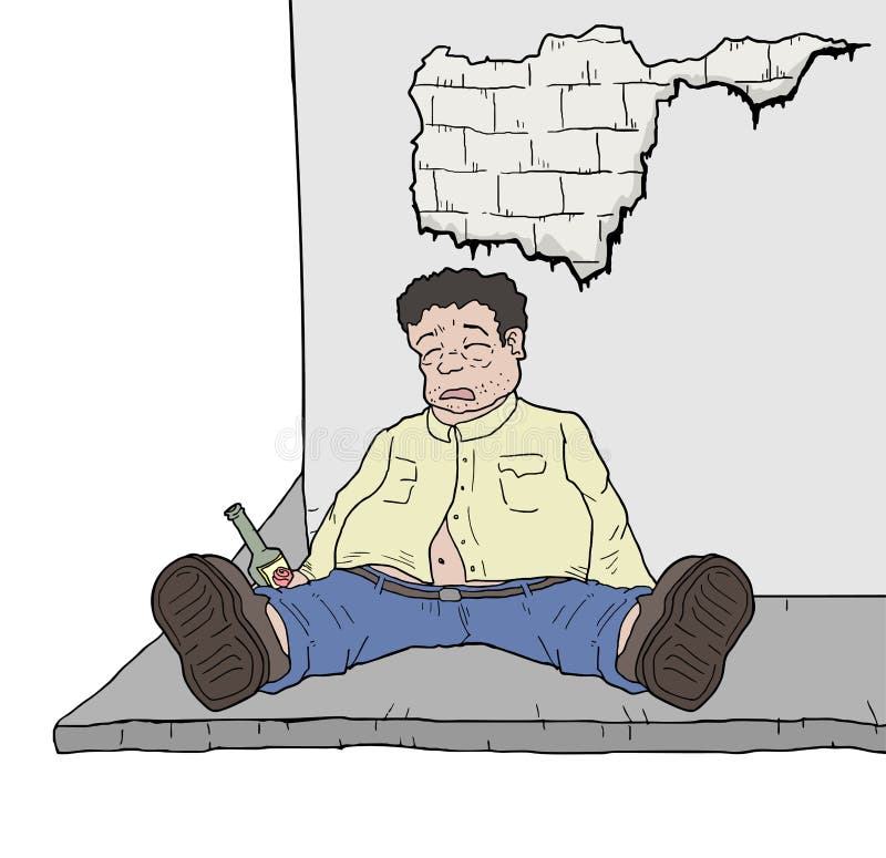 Drunk man draw stock vector. Illustration of beverage - 163242786