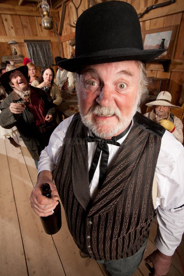 Drunk Man in an Old West Saloon Stock Photo - Image of loony, crowd ...