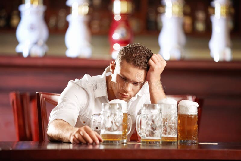 Drunk man in a pub stock photo. Image of empty, young - 16155896