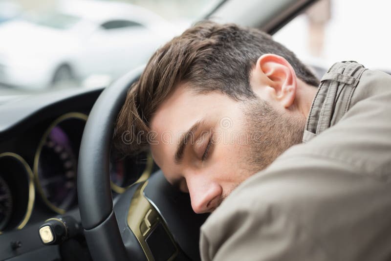 Drunk Man Slumped on Steering Wheel Stock Image - Image of threatening ...