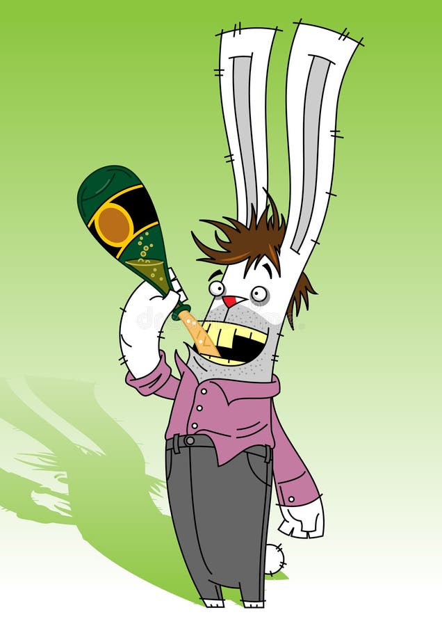 Rabbit and beer stock illustration. Illustration of alcohol - 1559065