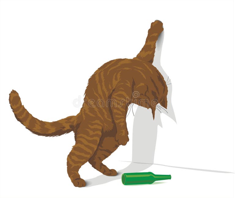 Drunk Ruby Cat stock vector. Illustration of drawn, animal - 7547530