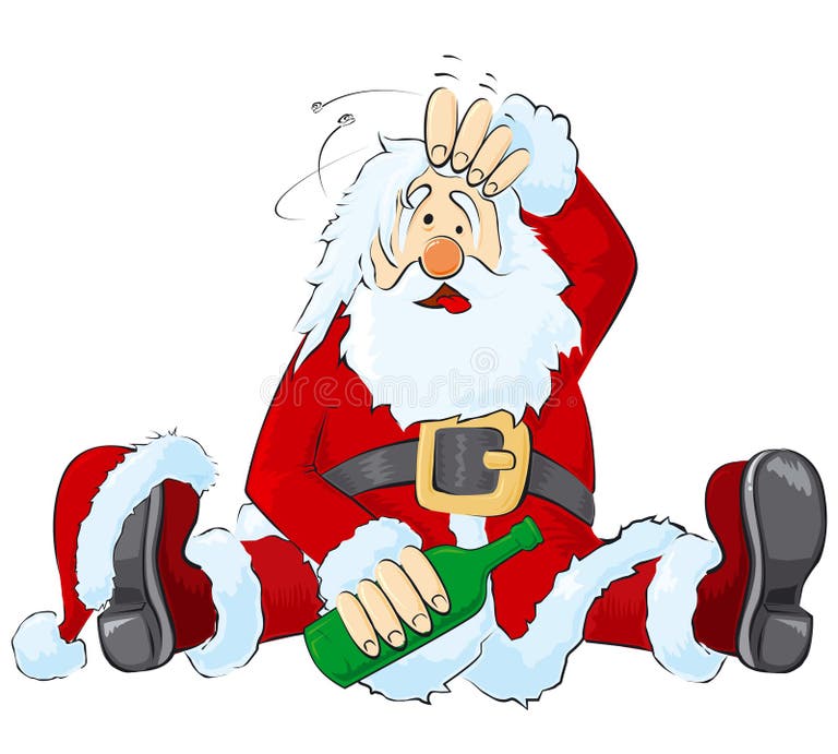 Drunk Santa stock vector. Illustration of drunk, vector - 3744594