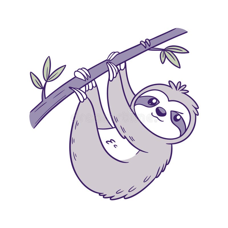 Drunk Sloth People Watching Illustration for Fun Stock Photo ...