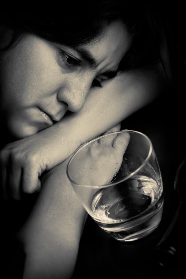 Drunk Woman with a Sad Expression Stock Image - Image of drug ...