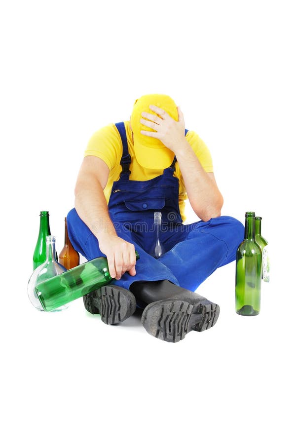 Drunk worker stock image. Image of jobber, worker, yellow - 9819343
