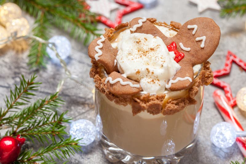 Drunken Gingerbread Man in a Christmas Cocktail Stock Image - Image of ...