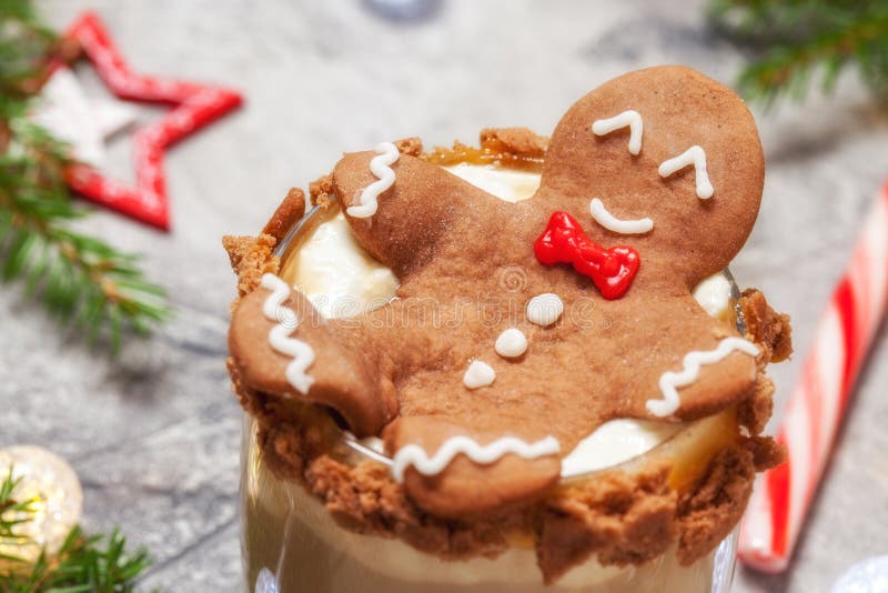 Drunken Gingerbread Man in a Christmas Cocktail Stock Photo - Image of ...