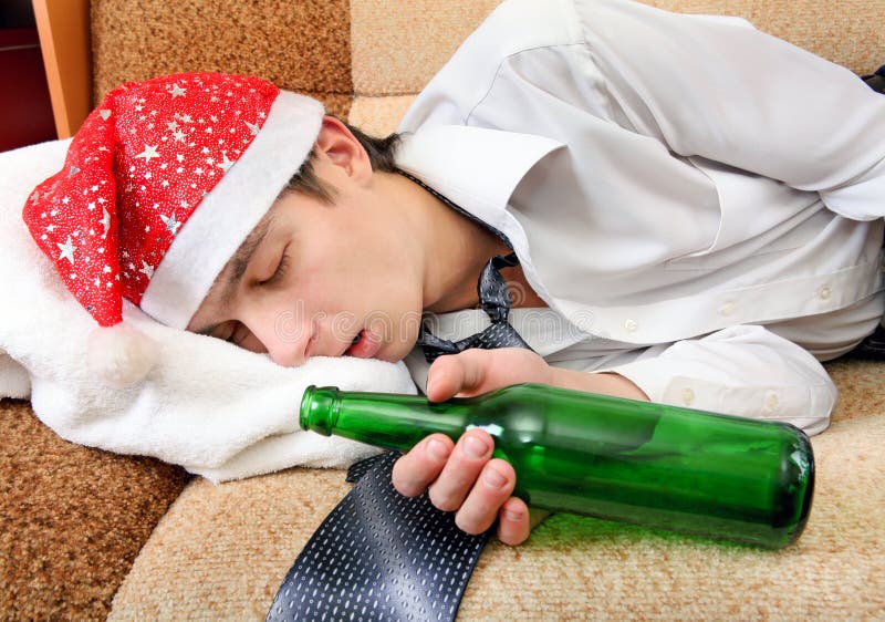 Drunken Teenager sleeping stock image. Image of santa - 46587767