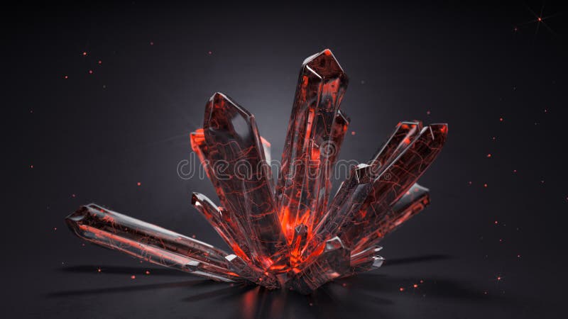 Druse of Red Crystals 3D Render Illustration Stock Illustration ...
