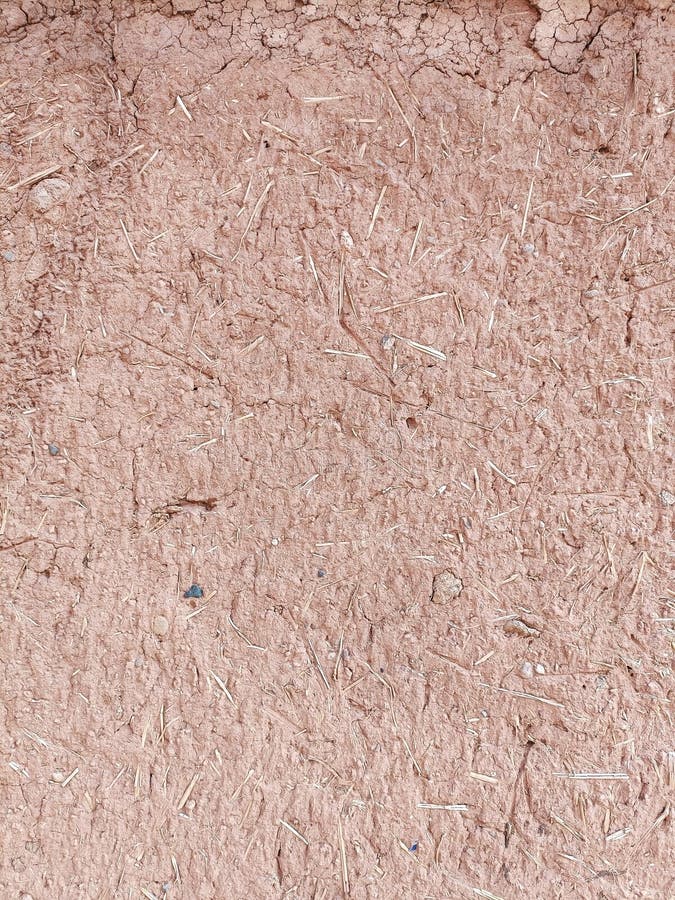 Dry Adobe Clay Wall with Bits of Straw Monochromatic Background Texture ...