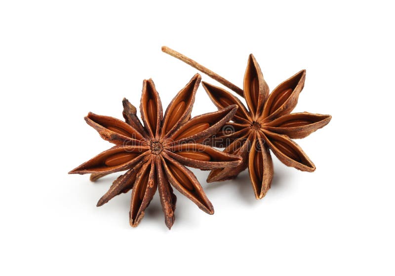 Dry Anise Stars with Seeds on White Background Stock Image - Image of ...