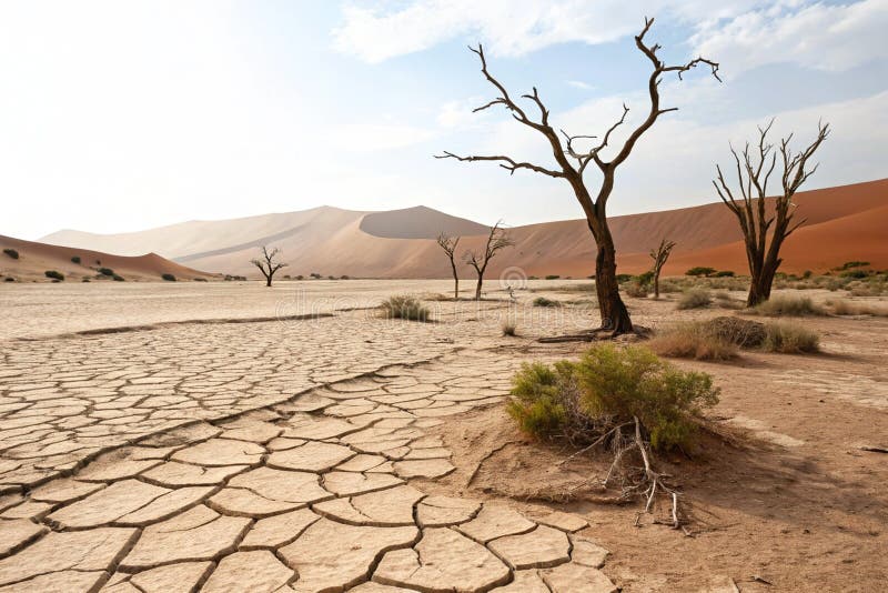 Desert Landscape Global Warming Stock Illustration - Illustration of ...