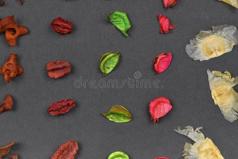 Dry Aromatic Potpourri Leaves Close-up. Background of Colored Aromatic ...