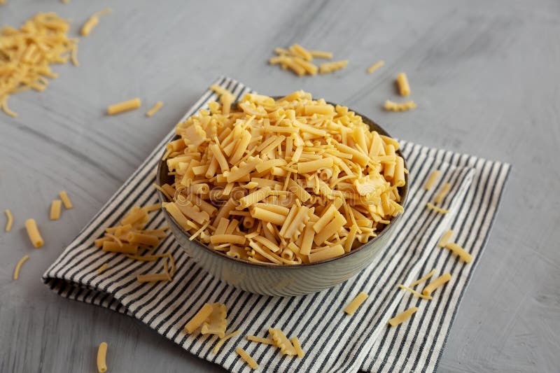 Dry Assorted Italian Pasta in a Bowl, Side View Stock Photo - Image of ...