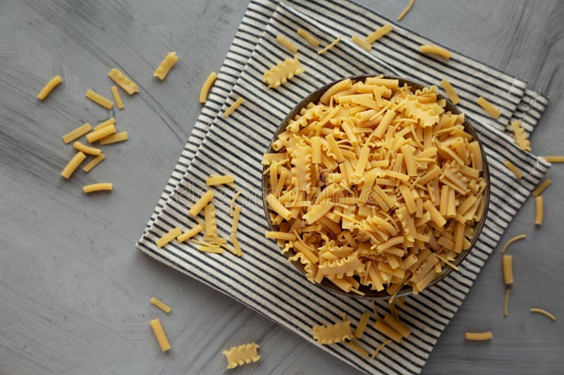 Dry Assorted Italian Pasta in a Bowl, Top View. Flat Lay, Overhead ...