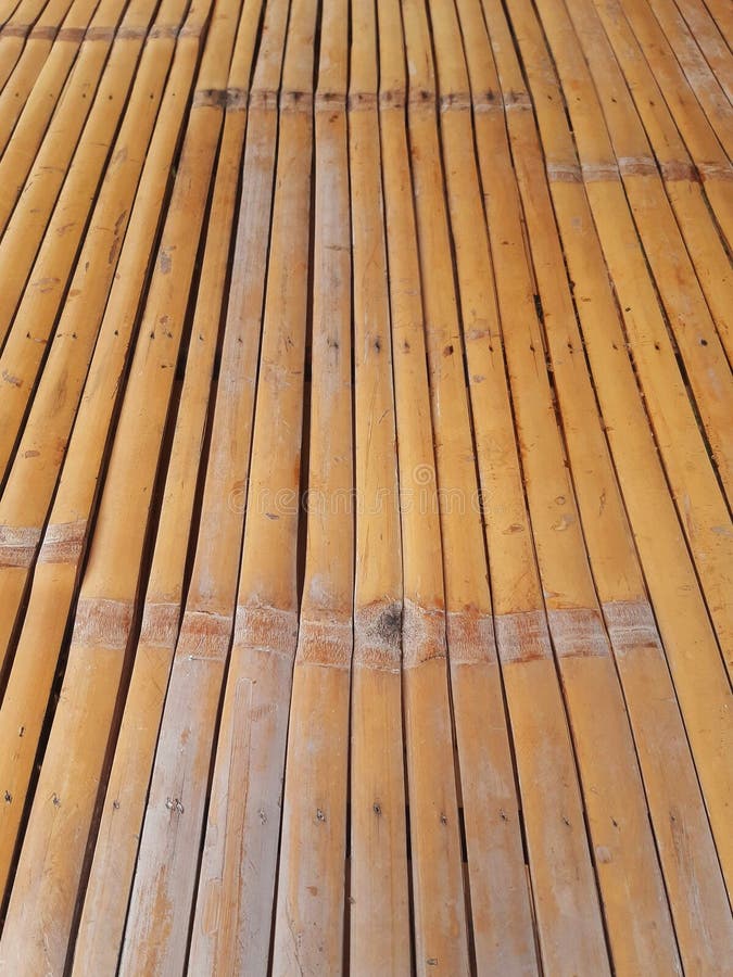 Dry Bamboo Background. Close Up Wood Planks Texture. Perspective View ...