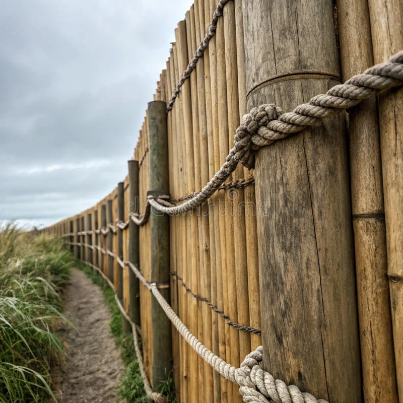 Dry Bamboo Wall Tied with Rope Texture Background Stock Illustration ...