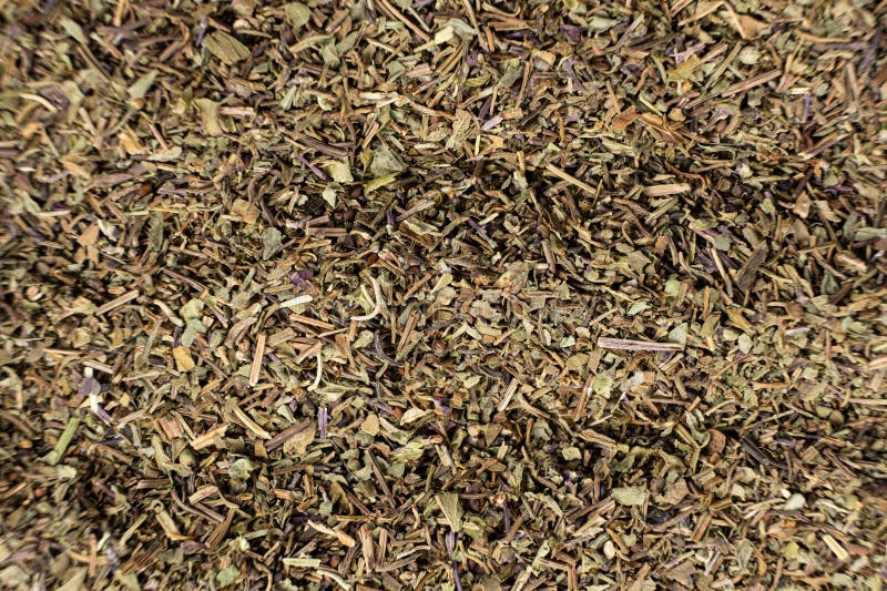 Dry Basil Spice Seasoning Macro Texture Top View Stock Image - Image of ...