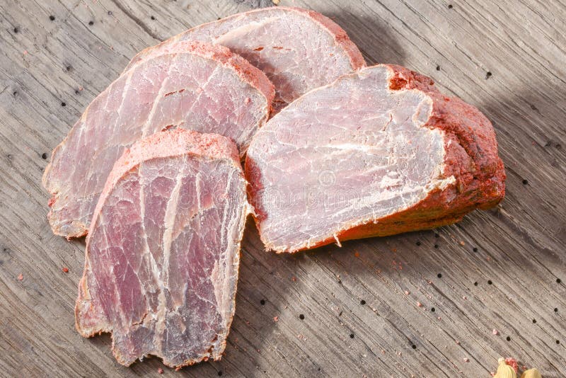 Dry Beef Meat on a Background Stock Image - Image of tasty, black ...