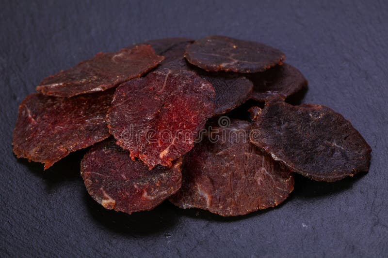 Dry beef meat stock image. Image of cured, platter, bulgarian - 109346985