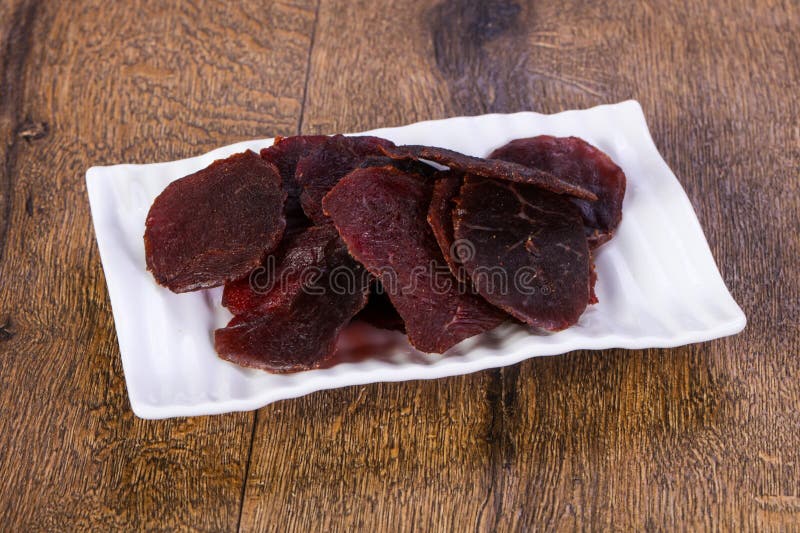 Dry beef meat stock image. Image of background, delicious - 114718977