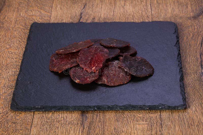 Dry beef meat stock photo. Image of slice, healthy, dried - 122148962