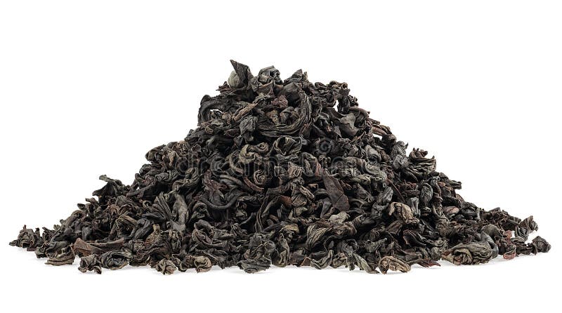 Dry Black Ceylon Tea Leaves Isolated on White Background. Heap of Black ...