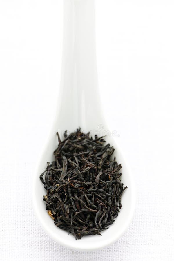 Dry Black Tea Leaves in a Spoon Stock Image - Image of beverage ...