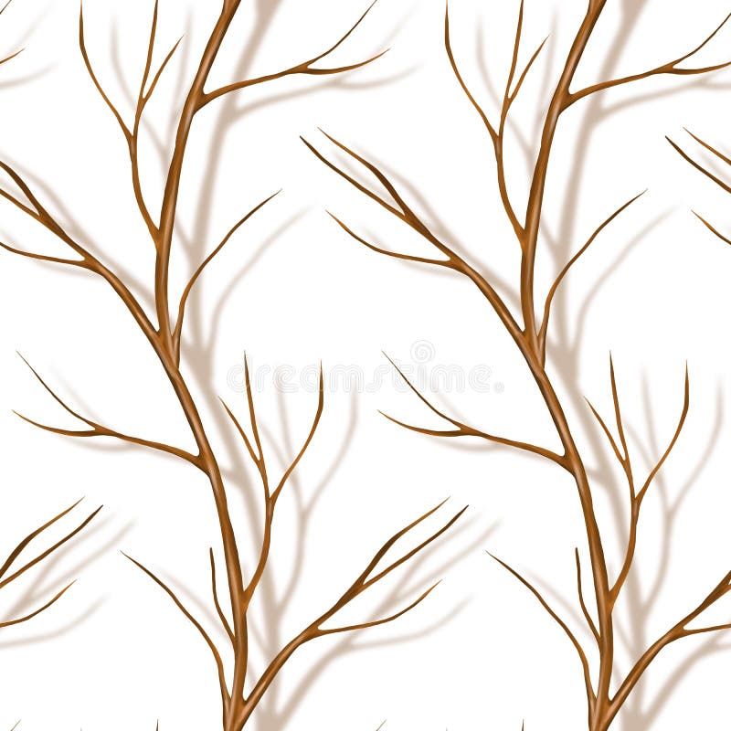 Dry Branch. Seamless Pattern Stock Illustration - Illustration of fall ...